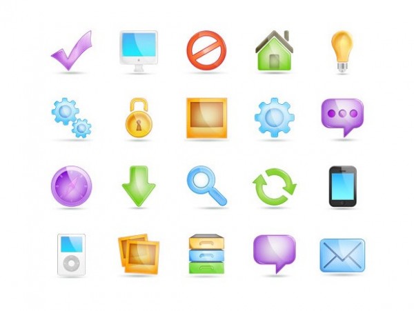 20 Glossy Transparent Web UI Icons PNG - WeLoveSoLo
