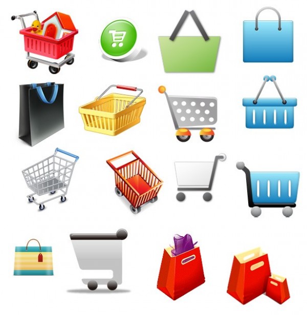 19 eCommerce Shopping Bag/Cart Icons Set - WeLoveSoLo
