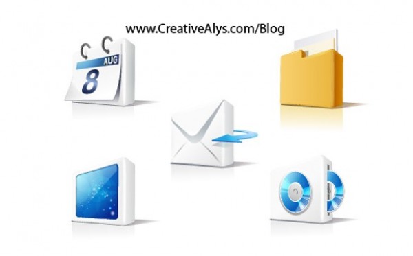 5 Computer 3D Desktop Vector Icons Set - WeLoveSoLo