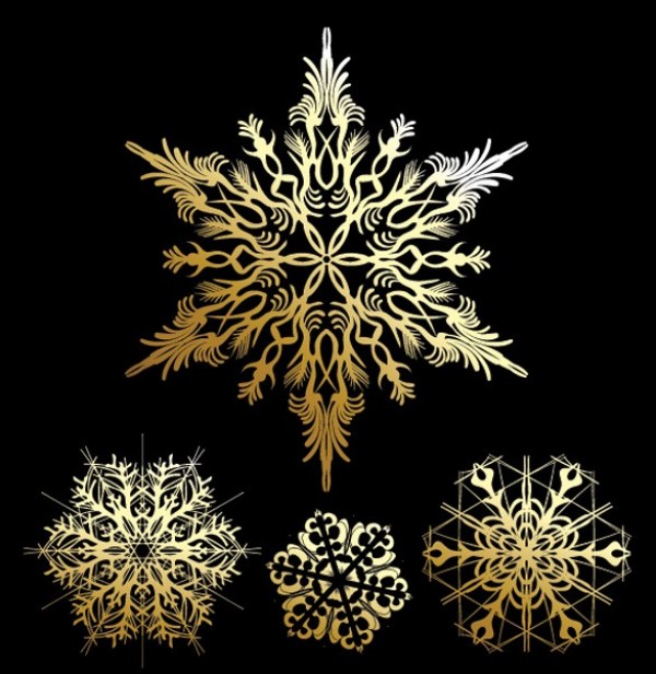 Beautiful Gold Snow Flakes