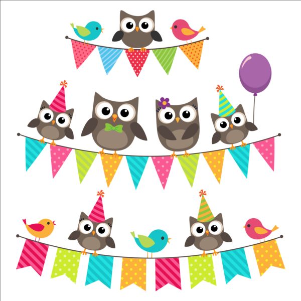 Owls Birthday Clipart