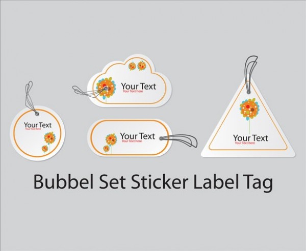 4 Pretty Floral Tags & Labels Vector Set - WeLoveSoLo