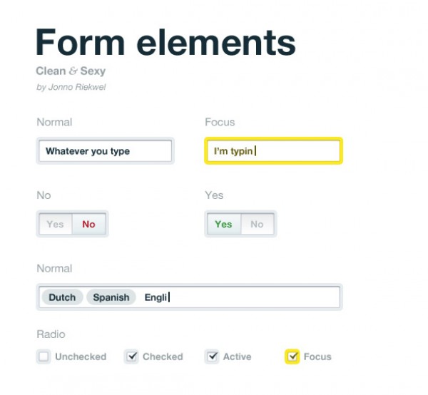 Clean Form Interface Elements - WeLoveSoLo