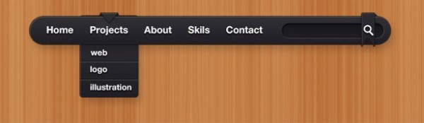 Simple Black Navigation Menu PSD - WeLoveSoLo
