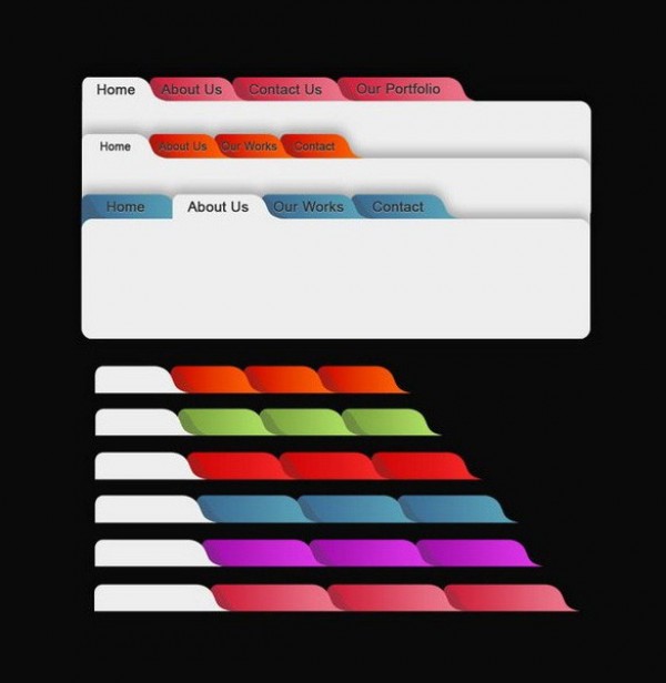 Navigation Folder Style Menu PSD - WeLoveSoLo