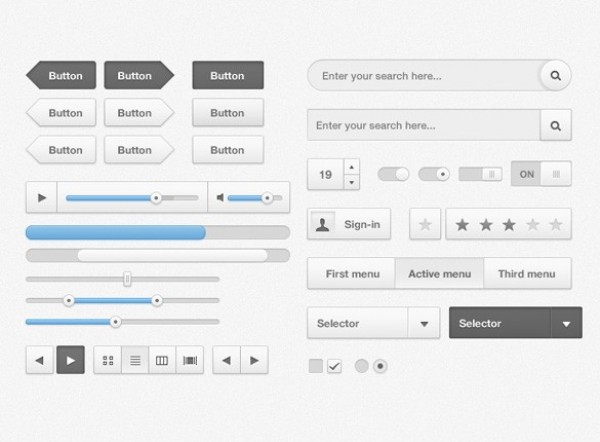 Clean Grey Web UI Kit PSD - WeLoveSoLo