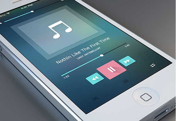 Clean Flat iOS7 Music Player Interface PSD - WeLoveSoLo