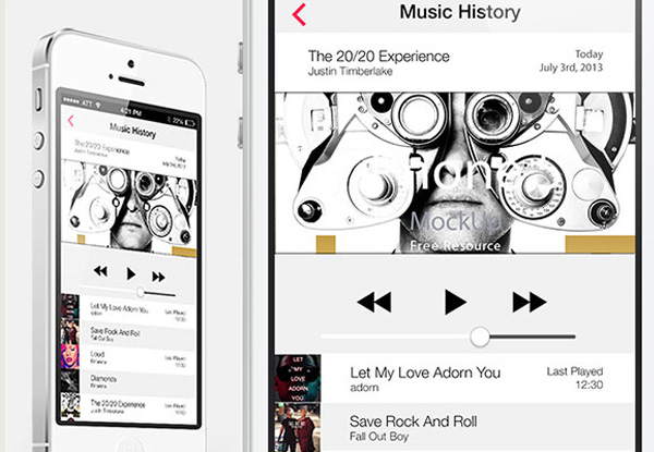 iOS7 Music History App Design PSD - WeLoveSoLo