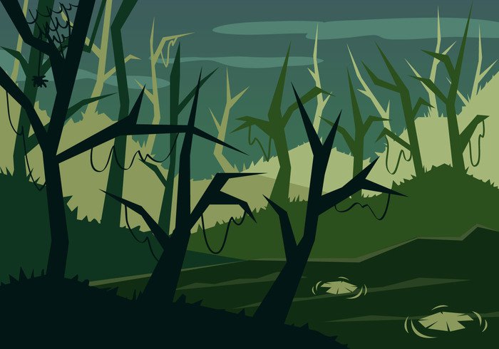 Swamp Tree Silhouette