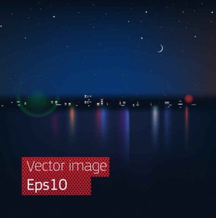 Gorgeous night view vectors 01 - WeLoveSoLo