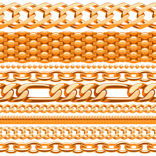 Different metal chain borders vector set 01 - WeLoveSoLo