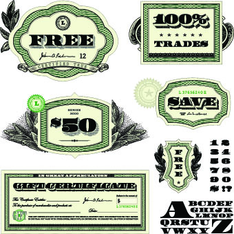 Money template and label design vector 01 - WeLoveSoLo