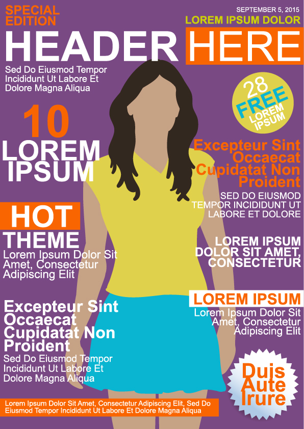 Fashion woman magazine cover vector material 02 - WeLoveSoLo