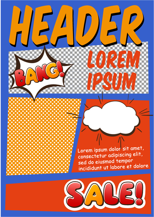 Cartoon style magazine with flyer cover vector 03 - WeLoveSoLo
