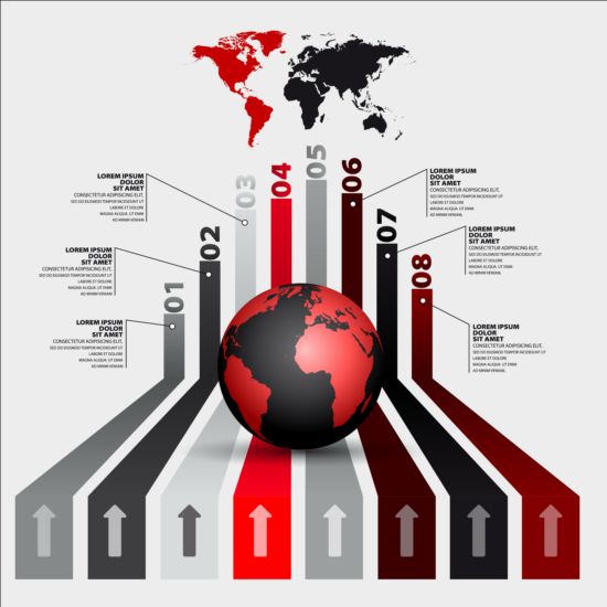 Infographics with number line template vector 07 - WeLoveSoLo